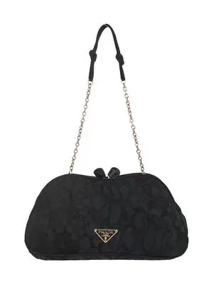 Prada Lace Chain Shoulder Bag - Black