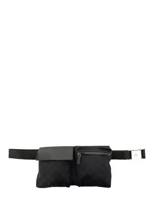 Gucci 2000-2015 Gg Canvas Double Pocket Belt Bag - Black