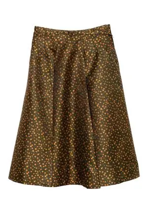 Prada Floral Jacquard Midi Skirt - Green