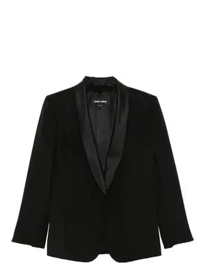 Giorgio Armani Satin-lapel Single-breasted Jacket - Black