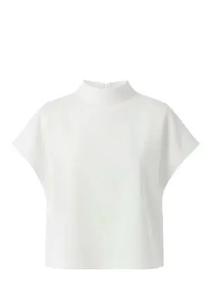 RUNDHOLZ BLACK LABEL High-neck Short-sleeve Blouse - White
