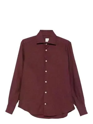 Eleventy Button-up Long-sleeve Shirt - Red