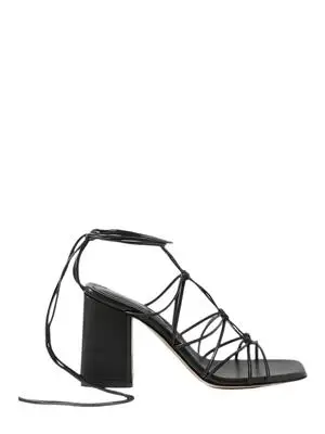GIANVITO ROSSI Minas Knotted Leather Sandals - Black