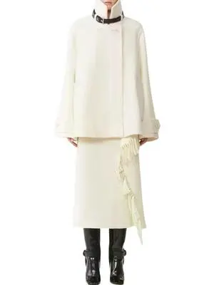 LANVIN Buckle-detail Double-breasted Coat - White