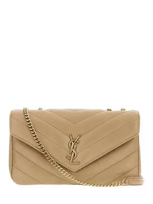 Saint Laurent Loulou Medium Leather Shoulder Bag Brown