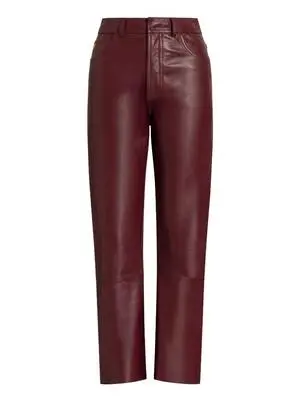 Alberta Ferretti Faux Leather Trousers - Brown
