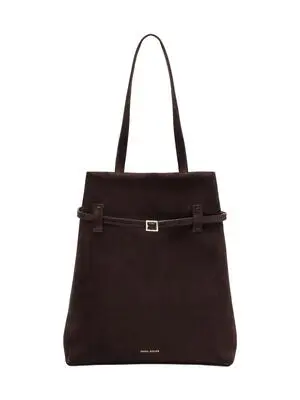 Manu Atelier Tote Du Jour Bag In Dark Suede - Brown