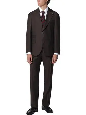 LUIGI BIANCHI Single-breasted Wool Suit - Brown