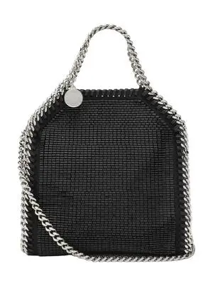 Stella McCartney Falabella Micro Tote Bag In Crystal Mesh - Black
