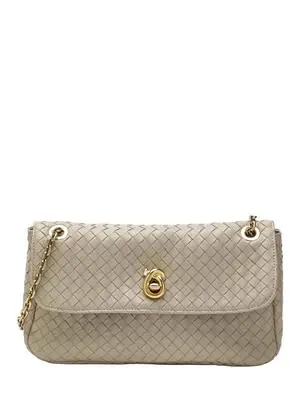 Bottega Veneta Madison Intrecciato Leather Shoulder Bag - Beige
