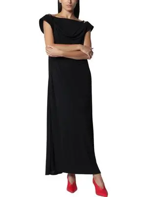 Bottega Veneta Long Dress In Viscose Crêpe Jersey - Black