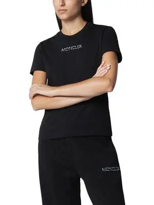 Moncler Cotton T-shirt With Logo - Black