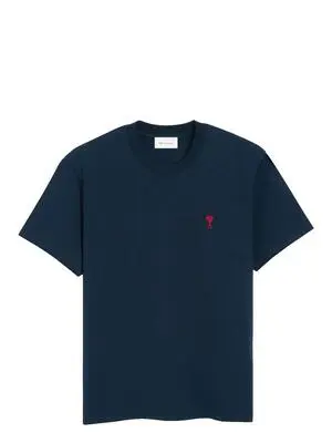 AMI Paris De Coeur Cotton T-shirt - Blue