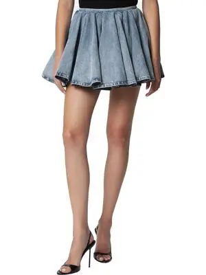 HAIKURE Flared Denim Mini Skirt - Light Blue