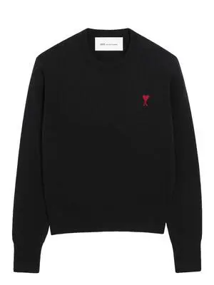 AMI Paris De Coeur Wool Sweater - Black