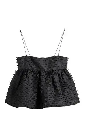 Cecilie Bahnsen Babette Fil-coupé Peplum Top - Black