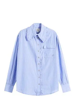 DAMSON MADDER Kendall Ruffle Shirt - Blue