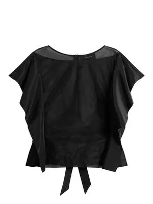 Simone Rocha Boxy Sheer Panel Top - Black