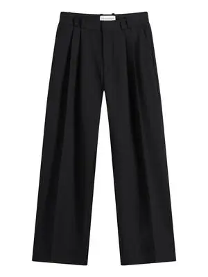 Studio Nicholson Line Tech Wool Pleated Trouser - Black