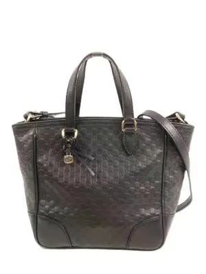 Gucci 2way Leather Tote Bag - Black