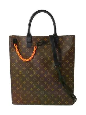 LOUIS VUITTON Sac Plat Monogram Tote Bag - Brown