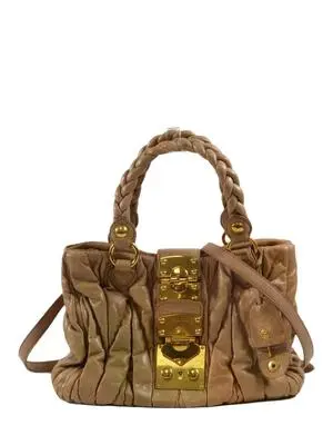 Miu Miu Matelassé Coffer 2way Shoulder Bag - Neutrals
