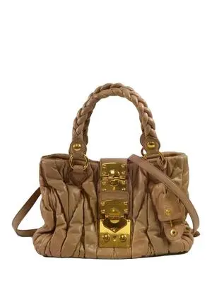 Miu Miu Matelassé Coffer 2way Shoulder Bag - Neutrals