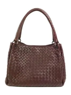 Bottega Veneta Intrecciato Leather Handbag - Red