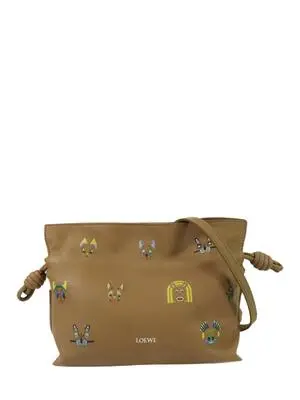 Loewe 2021 Flamenco Cats Small Clutch Bag - Neutrals