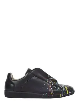 MAISON MARGIELA Future Paint-splatter Leather Sneakers - Black