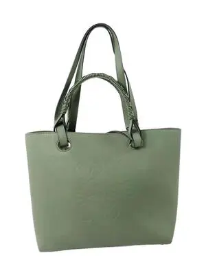 Loewe Anagram Leather Tote Bag - Green
