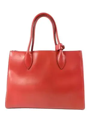 Prada Leather Tote Bag - Red