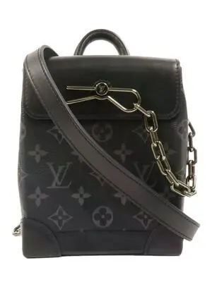 LOUIS VUITTON Nano Steamer Monogram Eclipse Shoulder Bag - Black