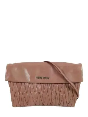 Miu Miu Matelassé Leather Shoulder Bag - Pink