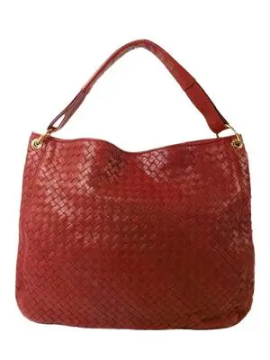 Bottega Veneta Intrecciato Shoulder Bag - Red