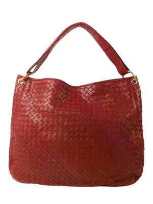 Bottega Veneta Intrecciato Shoulder Bag - Red