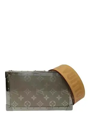 LOUIS VUITTON Monogram Titanium Trunk Wallet Shoulder Bag - Silver