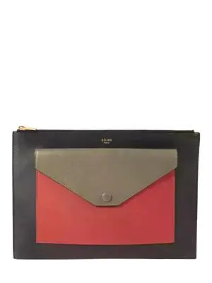Celine Envelope-pocket Clutch Bag - Black