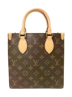 LOUIS VUITTON Sac Plat Bb Monogram Canvas Tote Bag - Brown