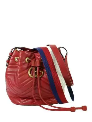 GUCCI Gucci GG Logo-Plaque Quilted Bucket Bag