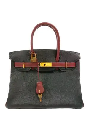 Hermès Goat Skin Birkin 30 Tote Bag - Black