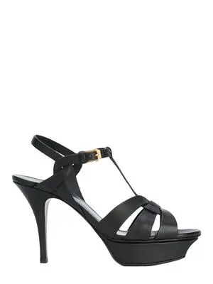 Saint Laurent Tribute Leather Sandals - Black
