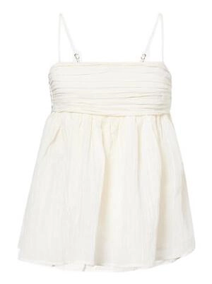 Dissh Casey Crinkle Cotton-blend Top - Ivory