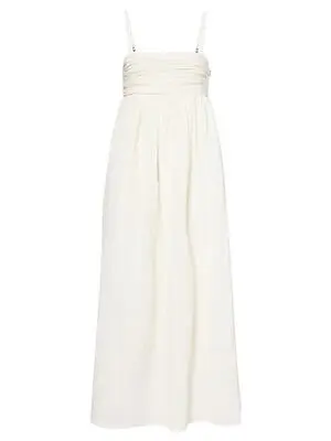 Dissh Casey Crinkled Cotton-blend Maxi Dress - Ivory
