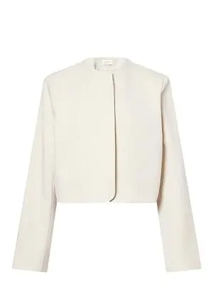 Dissh Cyrus Cropped Woven Blazer - Bone