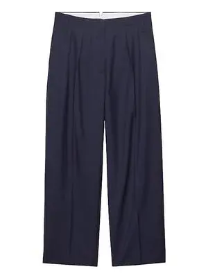Prada Tapered-leg Mid-rise Wool-blend Trousers - Blue