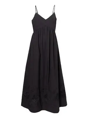 Jenni Kayne Peninsula Embroidered Cotton Midi Dress - Black