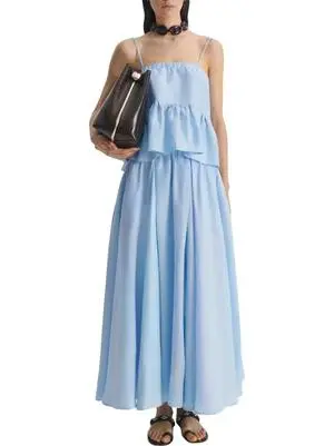 Scanlan Theodore Peplum Spaghetti-strap Blouse - Blue