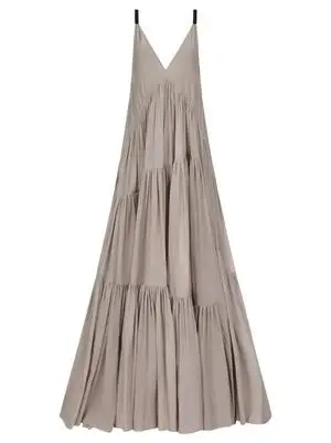 TEMILY Tiered Sleeveless Maxi Dress - Grey