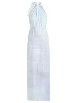 Scanlan Theodore Gingham-check Halterneck Maxi Dress - Blue